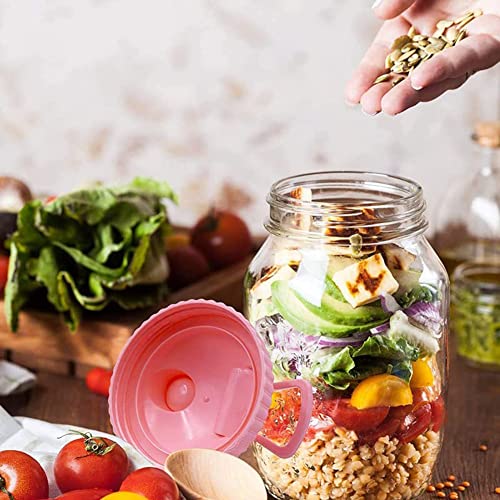 4Pack Mouth Mason Jar Pour Spout Lid, Wide Mason Jar Lids, Canning Lids with Flip Top Lid Leak-Proof Seal for Pouring, Drinking and Airtight Storage(Light Gray/Light Pink/Black/Light Blue)