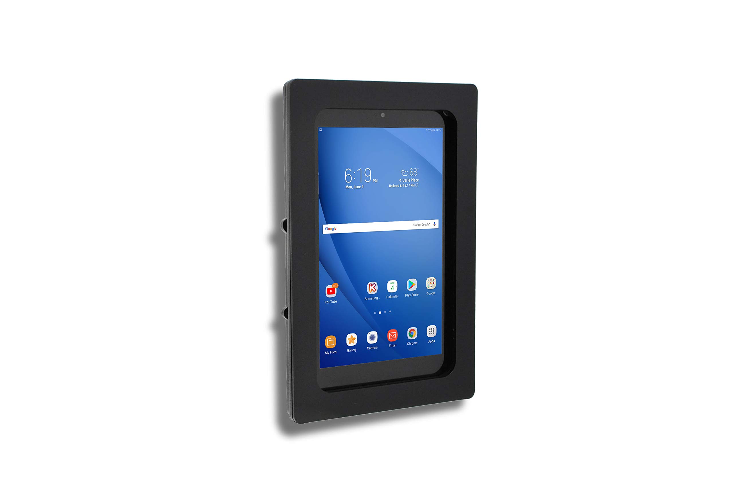 TABcare Anti-Theft Acrylic VESA Enclosure for Galaxy TAB A7 Lite 8.7" SM-T220 Tablet with Free Wall Mount Kit & 90-Degree Angle USB C Cable (TAB A7 Lite, Black)