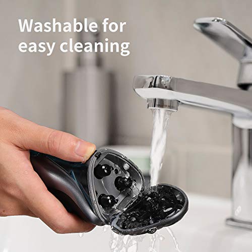 Electric Razor for Men,FlySpur Shaver Rotary Cordless Beard Pop-trimmer Wet Dry Shaver IPX7 100% Waterproof with Time Display