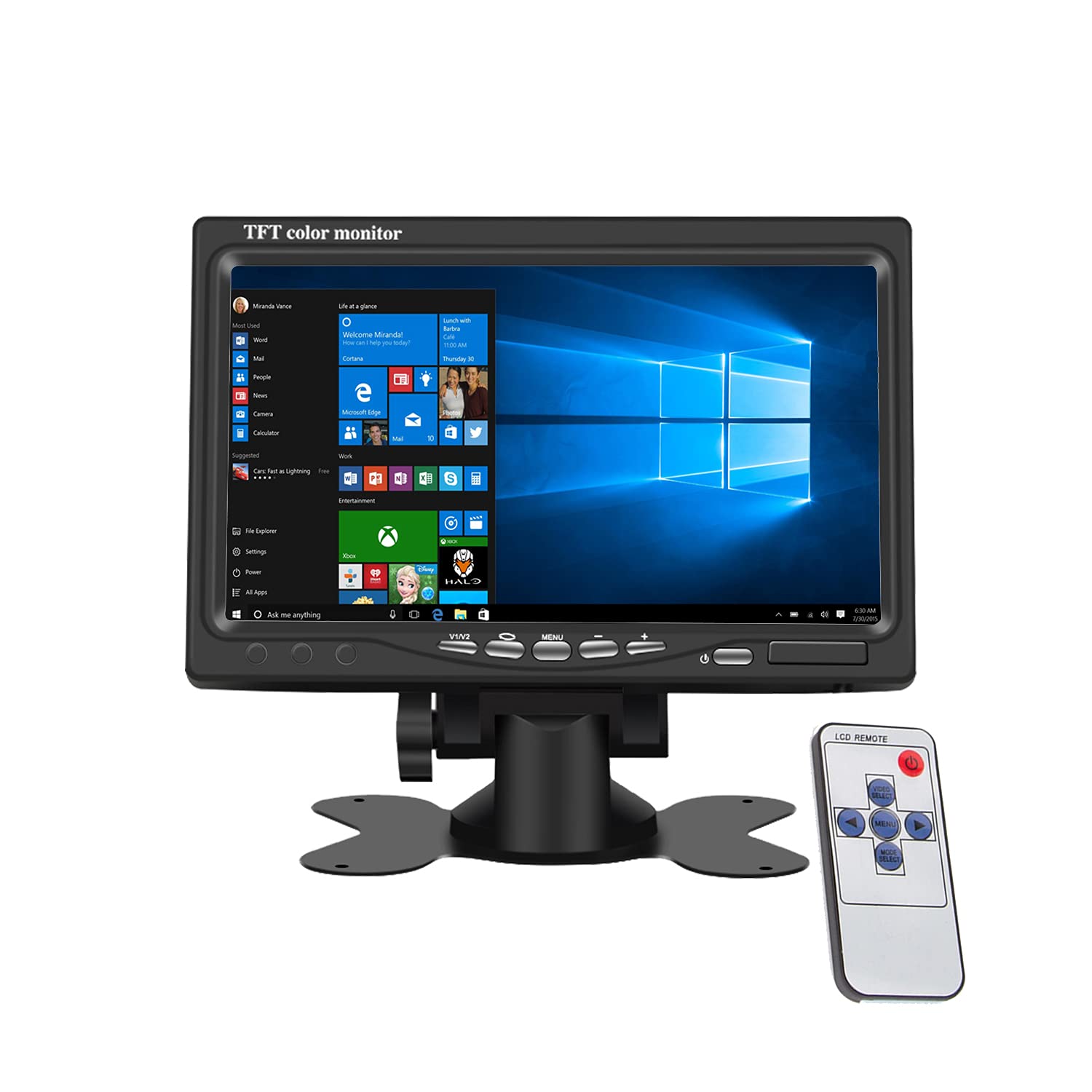 Yasoca 7 inch Portable Small HDMI Monitor HD 1080P VGA Monitor,Small LCD HDMI Monitor Mini Screen 1024x600,HDMI/VGA/AV Input Mini Monitor,with Speakers