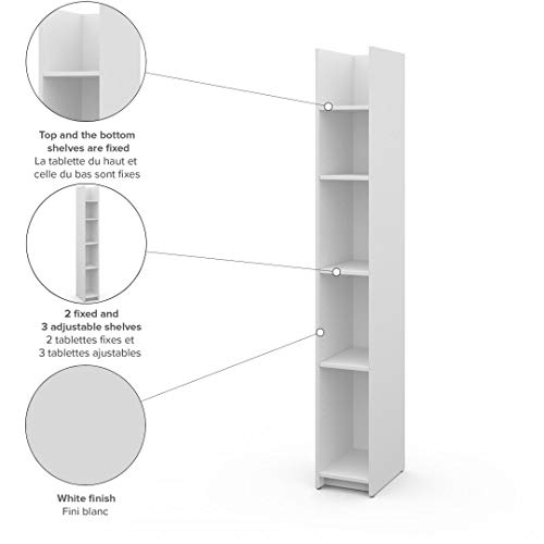 Bestar Small Space 10β Narrow Shelving Unit in White