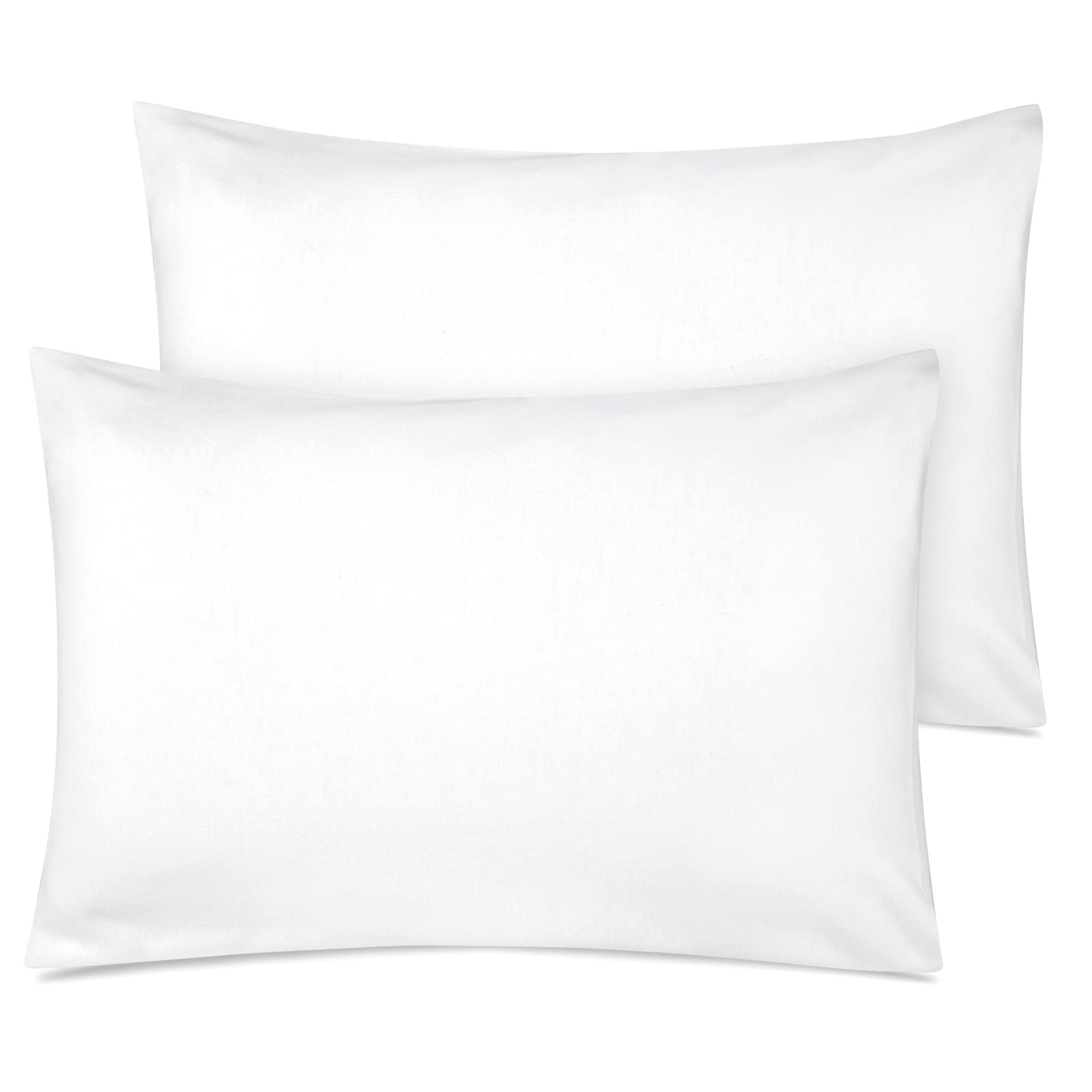 Zenssia Organic Cotton Toddler Pillowcase/Travel Pillowcase Pack of 2 Set 13x18 Inches with Envelope Closure - Soft & Breathable Baby Pillow Case Cover Solid White