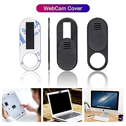 kkhouse 20PCS Mobile Phone Privacy Sticker Webcam Cover Shutter Magnet Slider Plastic for Phone Web Laptop Tablet Camera Cover (Black)