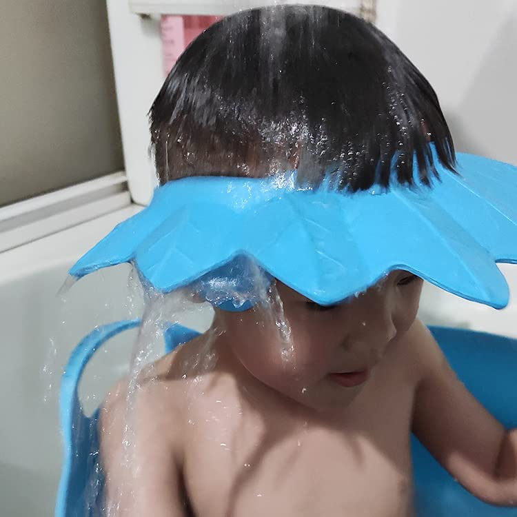 2 PCS Baby Shower Cap for Washing Hair, Maple Leaf Bath Hat for Ear and Eye Protection, Shampoo Visor Shield for Toddler Kids Child Infant, Blue/Pink
