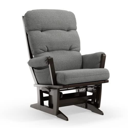 Dutailier Aspen 3111 Wooden Grand Glider Multiposition-Lock Recline, Espresso/Dark Grey