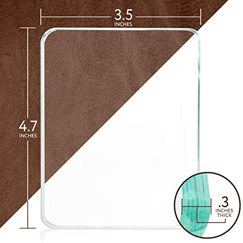 Glass Slicker Leather Burnishing Tool Pack of 2 - Leathercraft Burnisher - Glass Slicker for Burnishing Leather - Professional Finish Tool for Glass Block Leather Smoothing Techniques