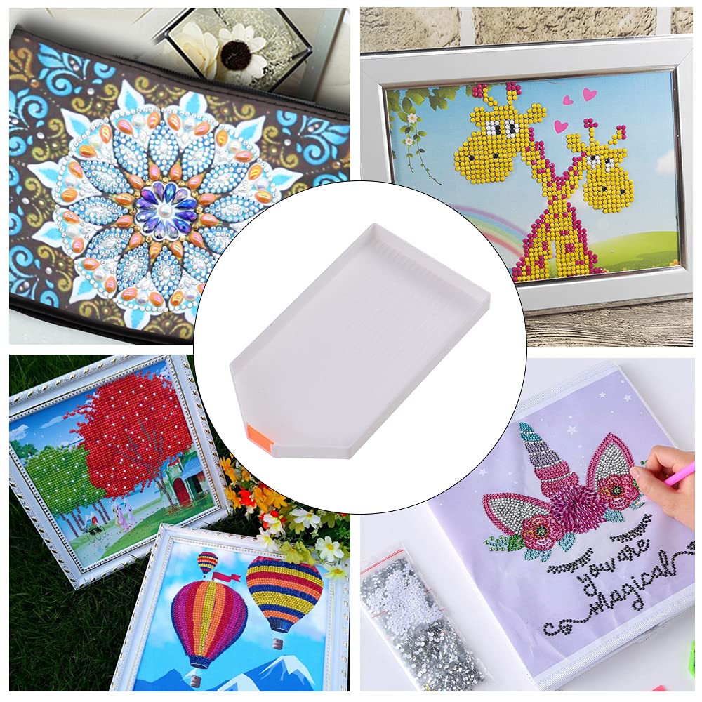 yeenelwboo Plastic Bead Sorting Tray, High-Capacity DIY Diamond Painting Storage Box,Diamond Painting Tool for Nail Art and Diamond Embroidery(6.30 * 3.54in)(4 Pcs)