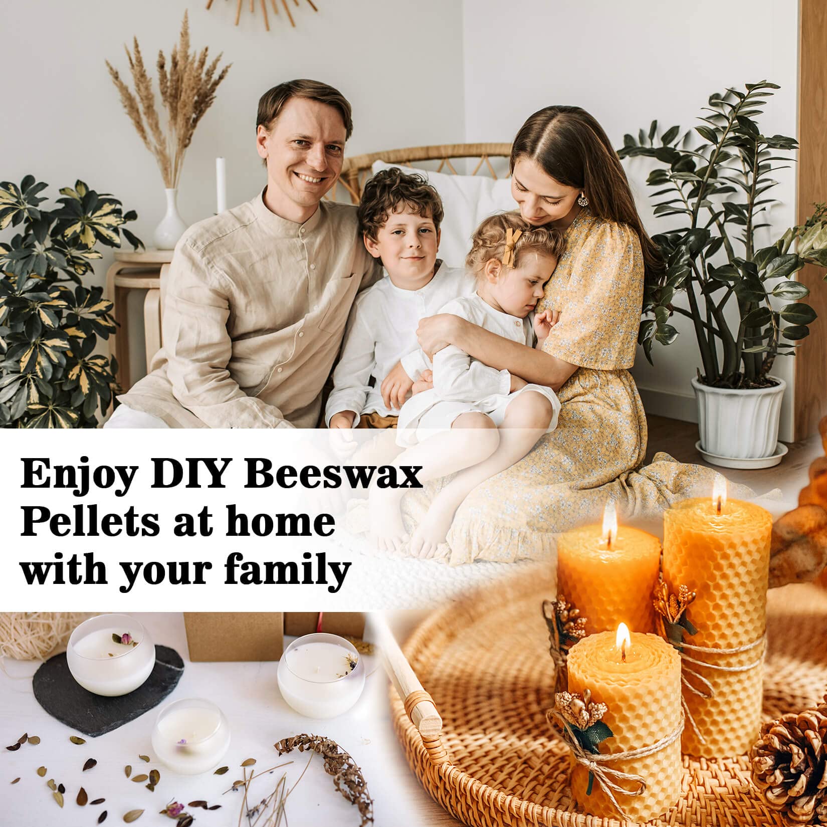 CARGEN Natural Beeswax Pellets - 428g White Beeswax Pastilles Pure Bulk Bees Wax Pellets for DIY Beewax Making Candles Skin Care Lip Balm Soap Lotion