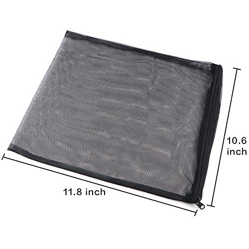 AQUA KT Aquarium Filter Mesh Media Bag Net Reusable for Fish Tank Activated Carbon, Biospheres, Ceramic Rings, Black, Pack of 6