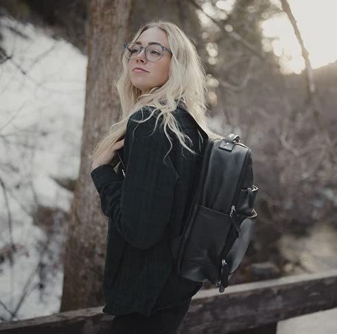 Kodiak Leather Katmai Backpack/Diaper Bag (Black)