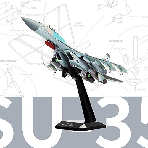 Lose Fun Park 1:100 SU-35 Fairchild Republic Metal Model Airplanes Diecast Military Plane Model Fighter Model Airplane with Stand