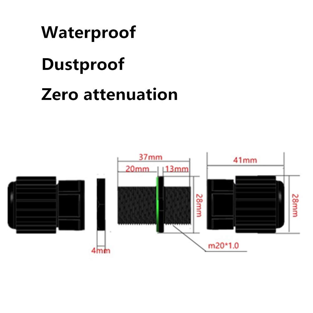 ANMBEST 5PCS M20 RJ45 Waterproof Cat5/5e 8P8C Connector IP67 Ethernet LAN Cable Connector Double Head Outdoor LAN Coupler Adapter Female to Female