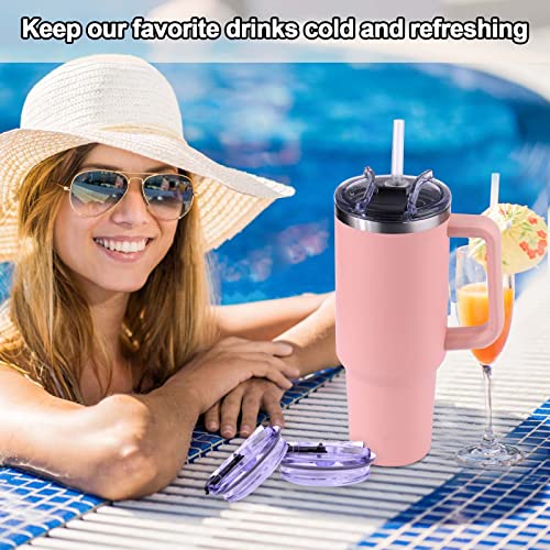 AIERSA 2Pcs Lid Replacement for Stanley Quencher Cup 40 oz Tumbler with Handle, Flip Spill Stopper Lid, Spillproof, Dustproof, Stanley Cup Accessories