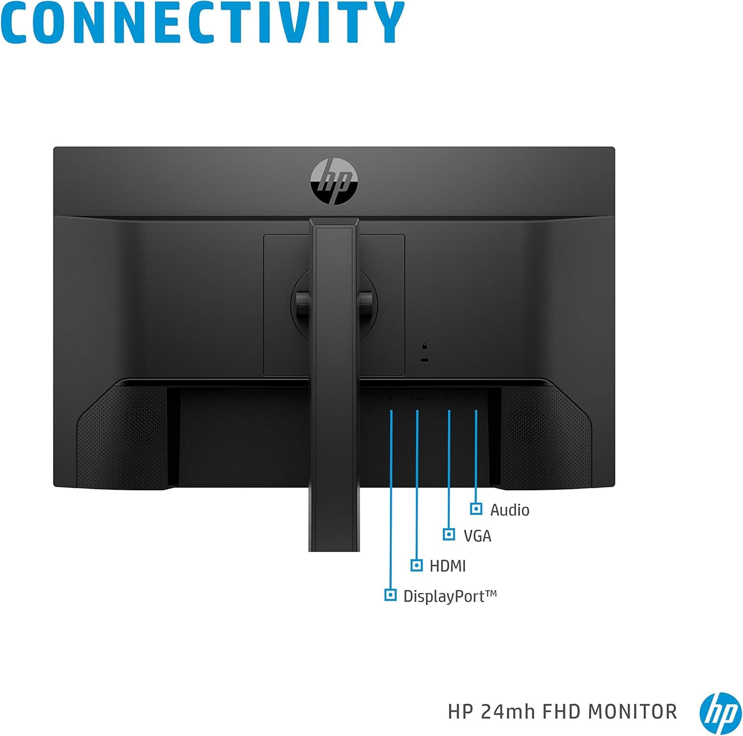 HP 24mh FHD Monitor 23.8-inch IPS Display 1080p Built-in Speakers and VESA Mounting Height/Tilt Adjustment 1D0J9AA#ABA (Renewed)