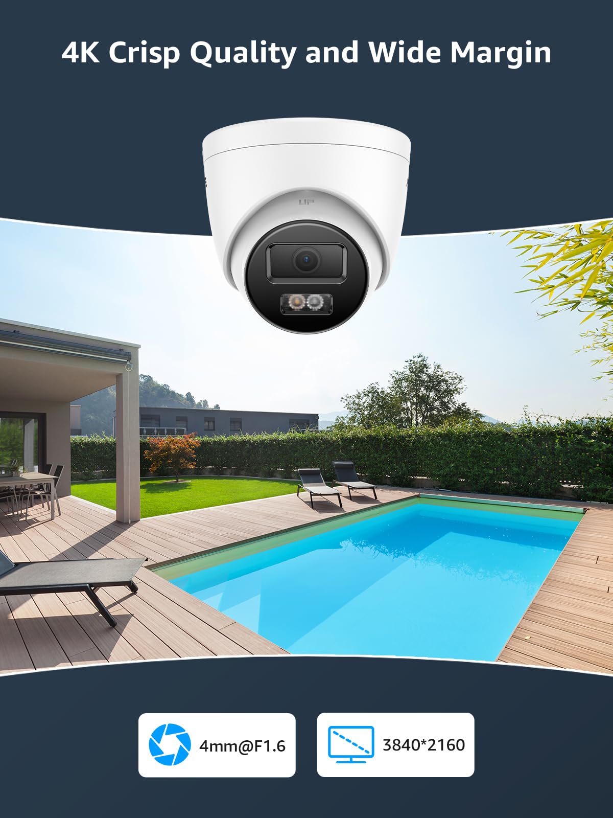 ANNKE 4K PoE Security Camera System with Audio Recording, 8 Channel 12MP H.265+ NVR with 4Pcs 8MP IP Turret Cams, Wide-Angle, IP67 Waterproof, Smart Dual Light, AI Human&Vehicle Detection(2TB HDD)