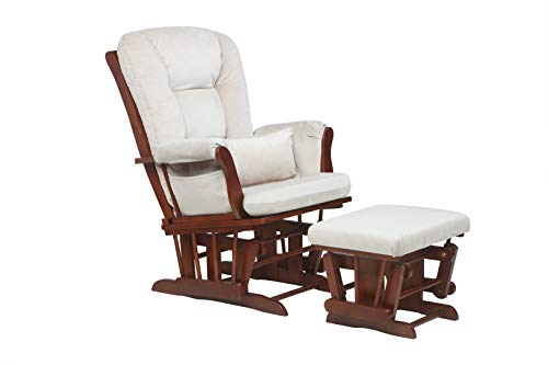 AFG Furniture Alice Glider Chair & Ottoman with Pillow, Espresso (Model: AlicePillow)