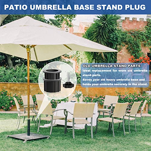 2 Sets Patio Umbrella Base Hole Ring Plug Cover Umbrella Stand Replacement Parts Black Umbrella Base Insert Umbrella Pole Fastening Cap for Old Heavy Umbrella Base