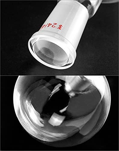QWORK Glass 250ml Single Neck Flat Bottom Boiling Flask, 24/40 Standard Taper Outer Joint, 250ml