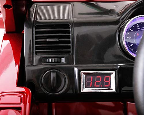 Kids Ride on Powered Car Licensed Mercedes-Benz 12V Remote Controller, mp3 Player /USB/TF Cards Bluetooth Foot pendal for Ages 3 up-Red