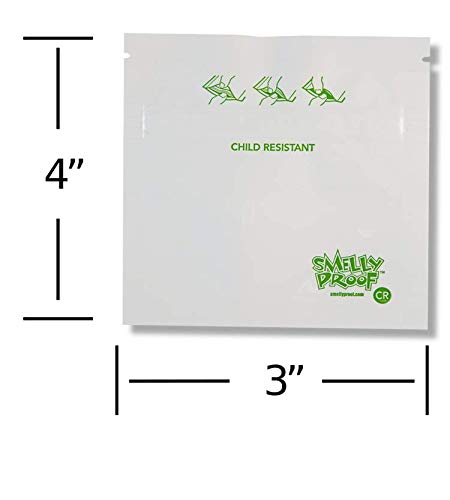 SMELLY PROOF - The Original No-Odor Storage Baggies - Childproof - White - Reusable - Made in the USA