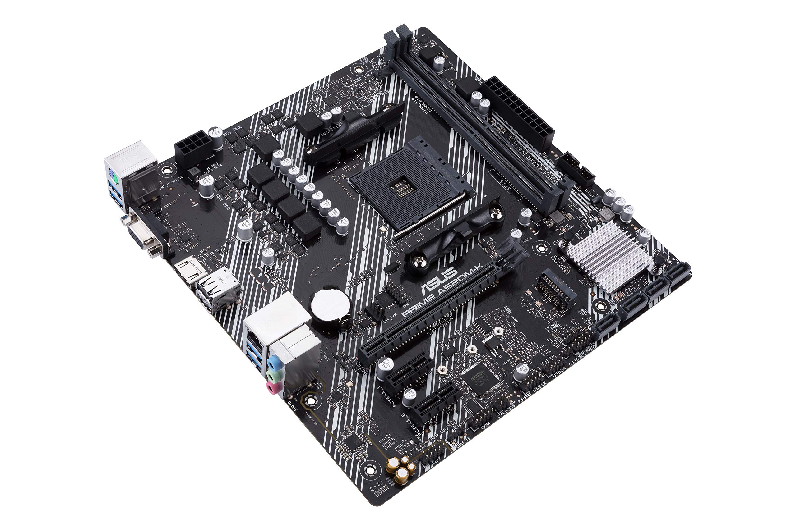 ASUS PRIME A520M-K AMD AM4 (3rd Gen Ryzen) Micro-ATX motherboard (ECC memory, M.2 support, 1Gb Ethernet, M.2, USB 3.2 Gen 1 Type-A,HDMI 2.1 4K@60Hz, D-Sub)