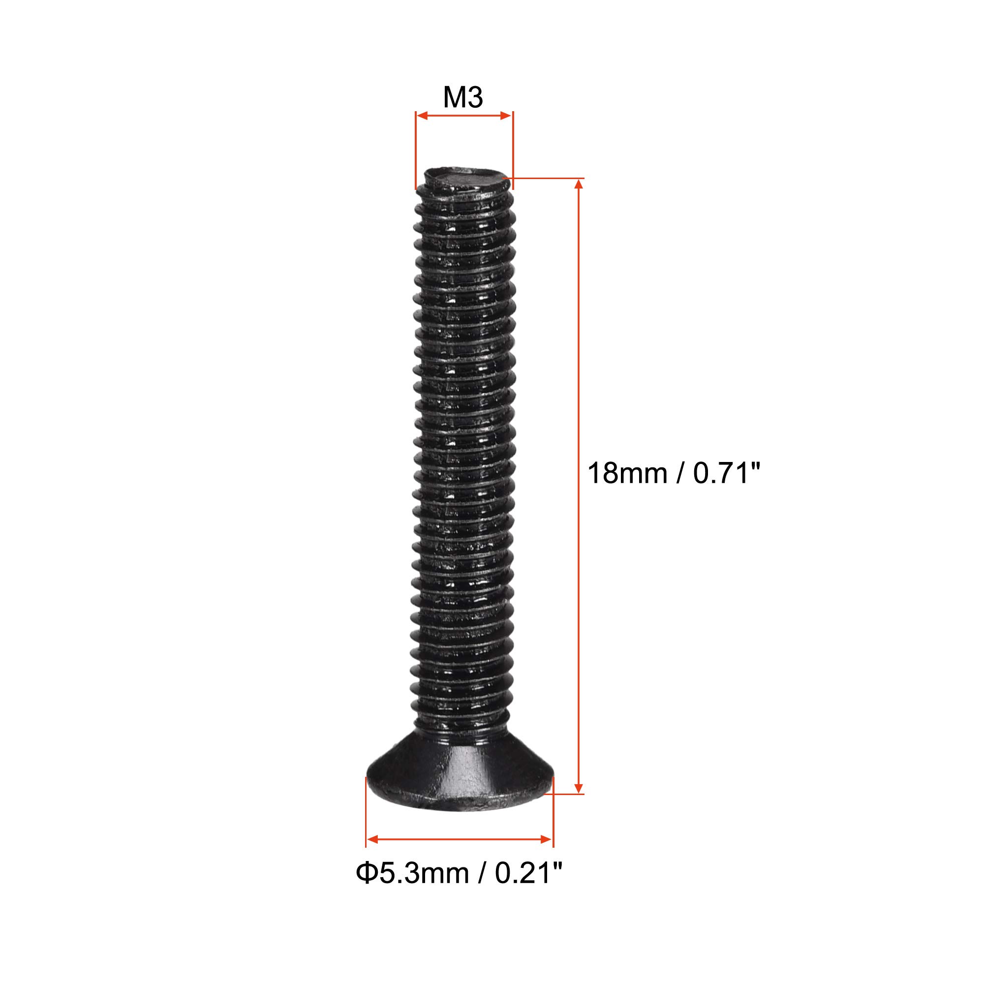 uxcell M3 x 18mm Phillips Screw Fastener Black for Laptop PC TV Fan Switch 200pcs