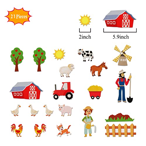 Farm Animals Felt Flannel Boards Stories Precut Figures for Toddlers Preschool, Craft Toy Gifts for Kids as Storytelling Interactive Teaching Activity Kits (21)
