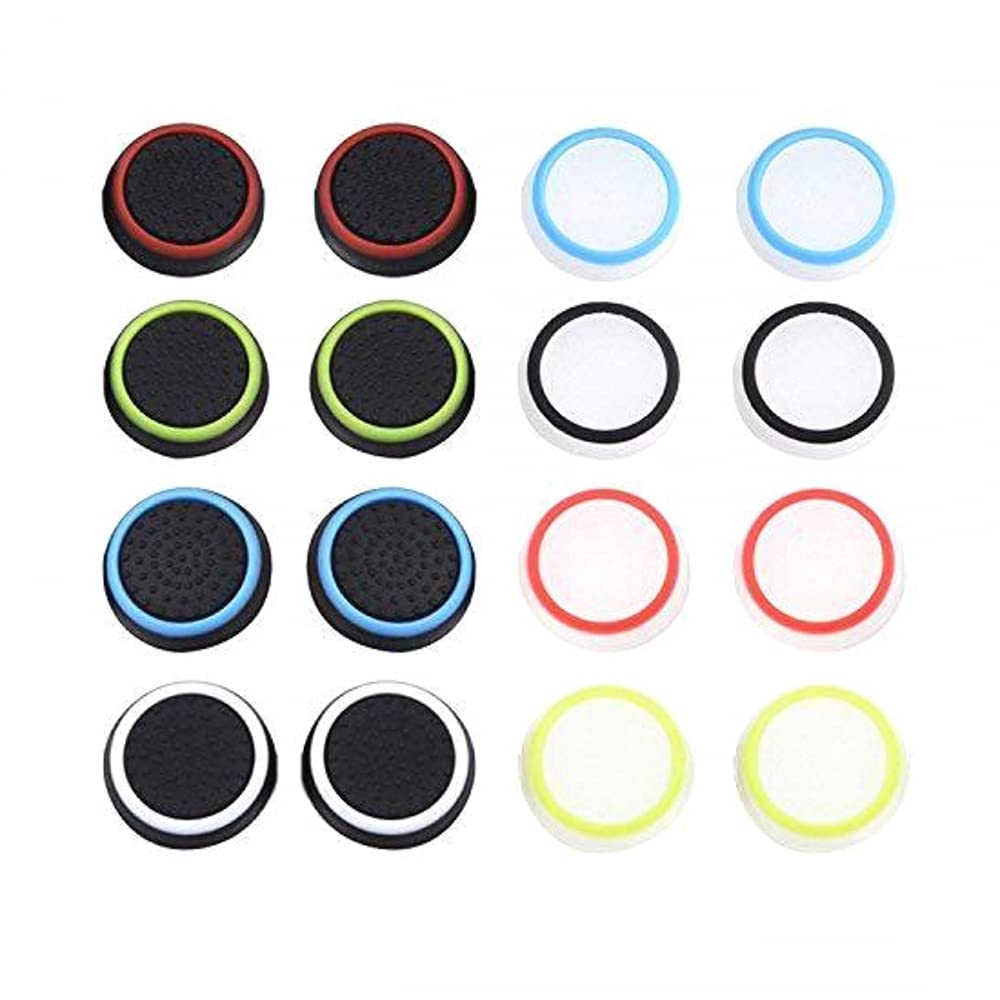 16PCS Non-Slip Silicone Analog Joystick Controller Thumb Stick Grip Joystick Cover Caps Cases Skin Analog for PS3 PS4 Xbox ONE Games Joysticks Accessories Replacement Parts