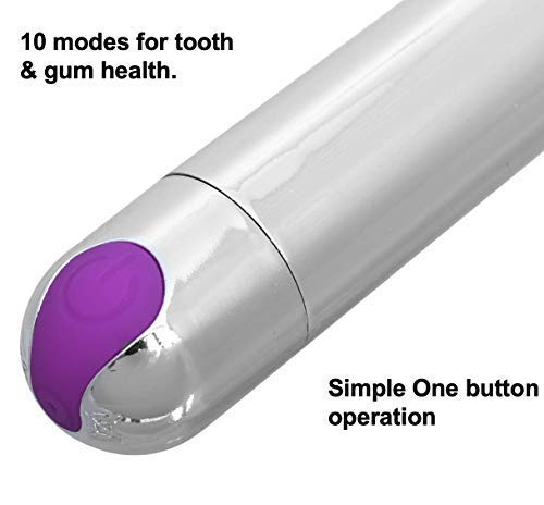 SonicPowerUSA Micro Sonic Toothbrush - Portable and Powerful Toothbrush with Rechargeable Batteries - Lightweight Electric Toothbrush with Changeable Brush Heads - Great for Travel and Easy to Use