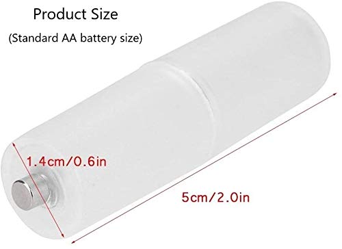 HOMEFUNTIME Battery Adapter Converter for AAA to AA Battery Transparent Cases Holder Shell with Metal Contacts on Bottom(Clear Color,Pack of 4)