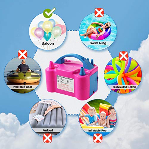 Gresus Electric Balloon Pump,110V 600W Portable Dual Nozzle Quick-Fill Balloon Inflator/Blower for Party Decoration