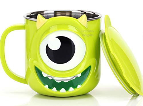 Disney Monster University Mike Green Durable Stainless Steel Insulated 3D Cup with Lid, 250ml