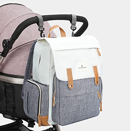 Ramhorn Diaper Bag Backpack Multifunctional Travel Back Pack Maternity Baby Changing Bags Large Capacity For Baby Care Gray