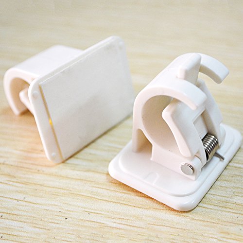 BEYST Self Adhesive Hooks Curtain Rod Bracket Pole,2/8 PCS Drapery Hook Holders Wall Brackets & Fixings Rod Holder Adhesive Rod Hooks for Home Bathroom