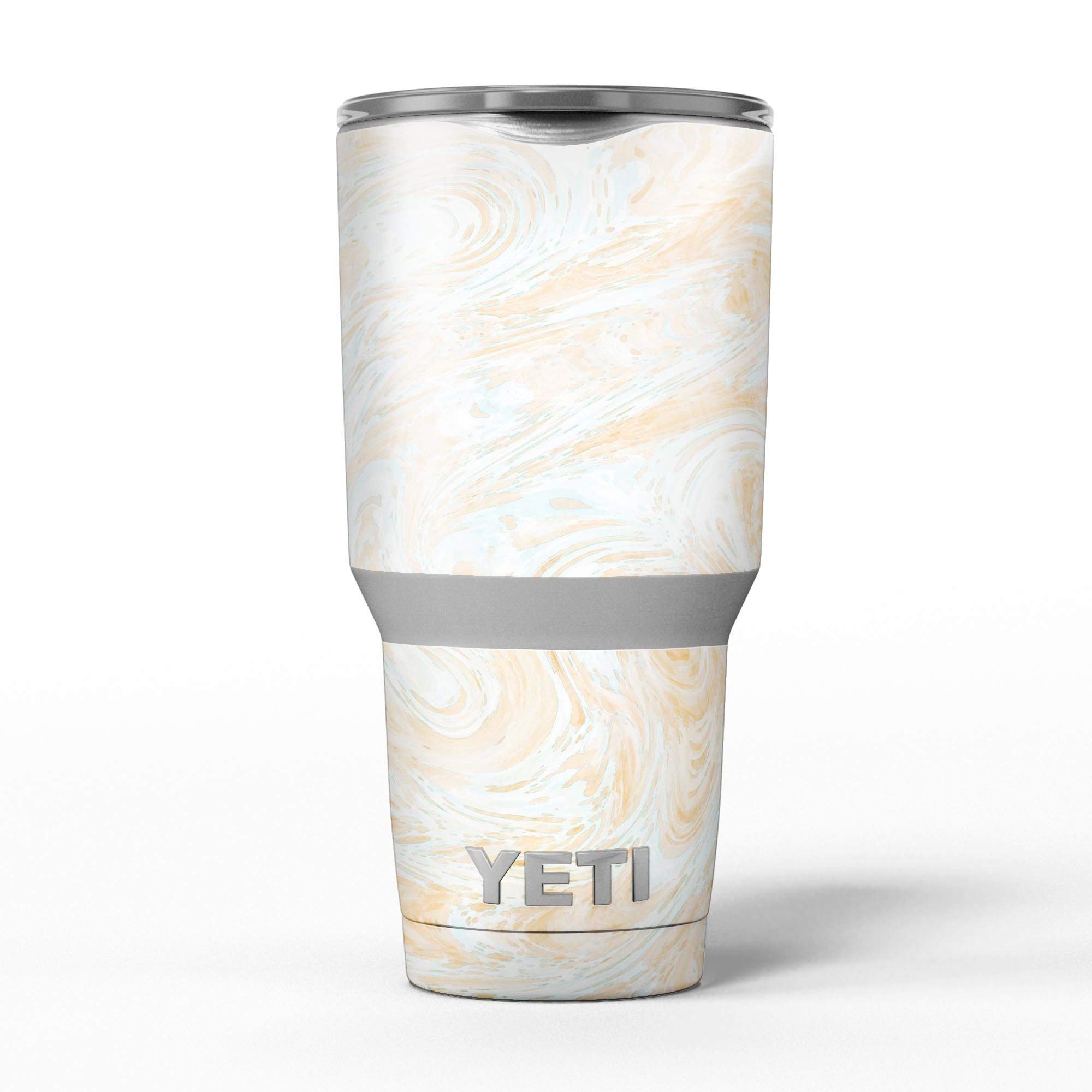 Design Skinz Gold Slate Marble Surface V18 - Skin Decal Vinyl Wrap Kit Compatible with The Yeti Rambler Cooler Tumbler Cups