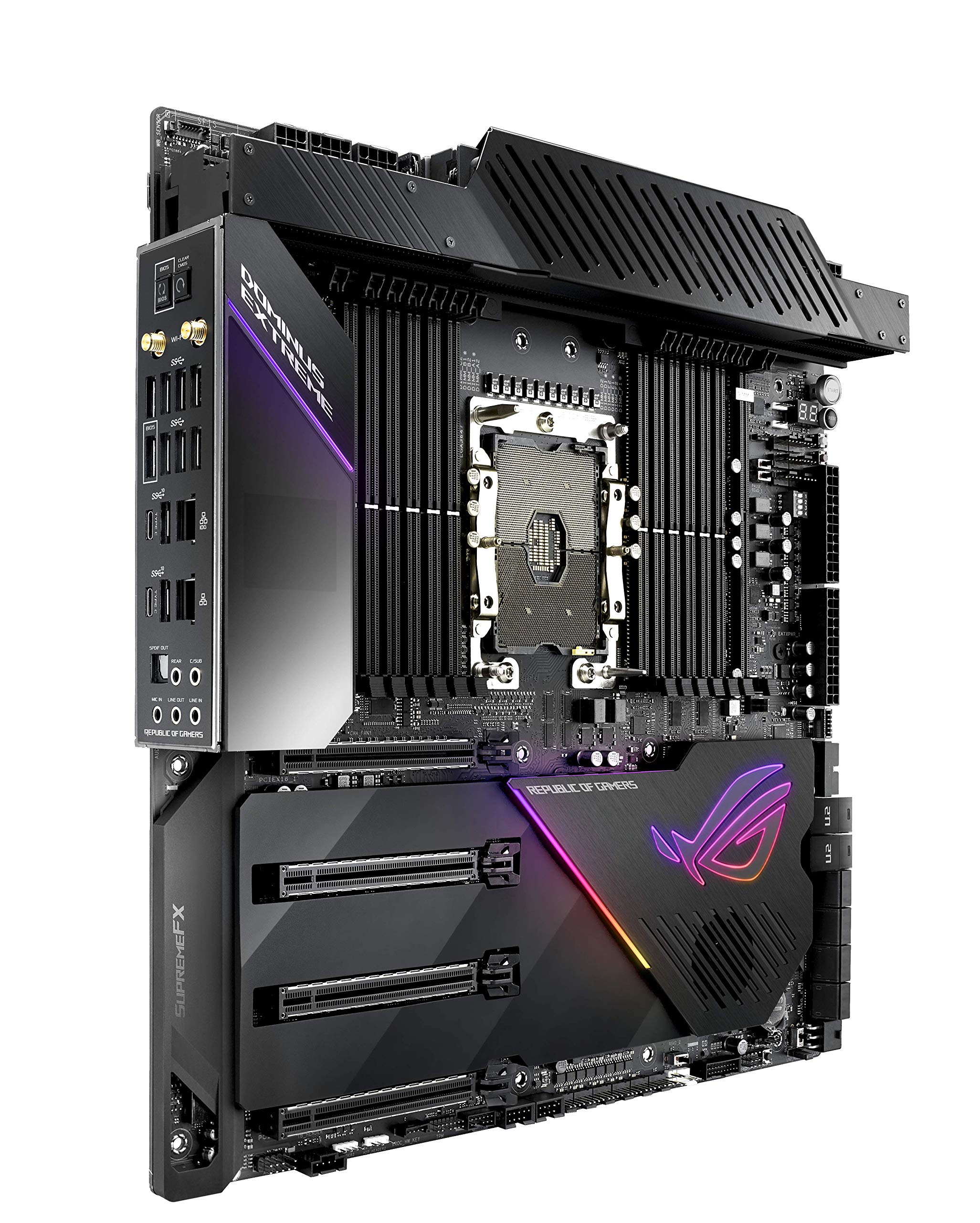 ASUS ROG Dominus Extreme Intel LGA 3647 for Xeon W-3175X (C621) 12 DIMM DDR4 M.2 U.2 EEB Performance Motherboard with Aquantia 10G LAN, USB 3.1