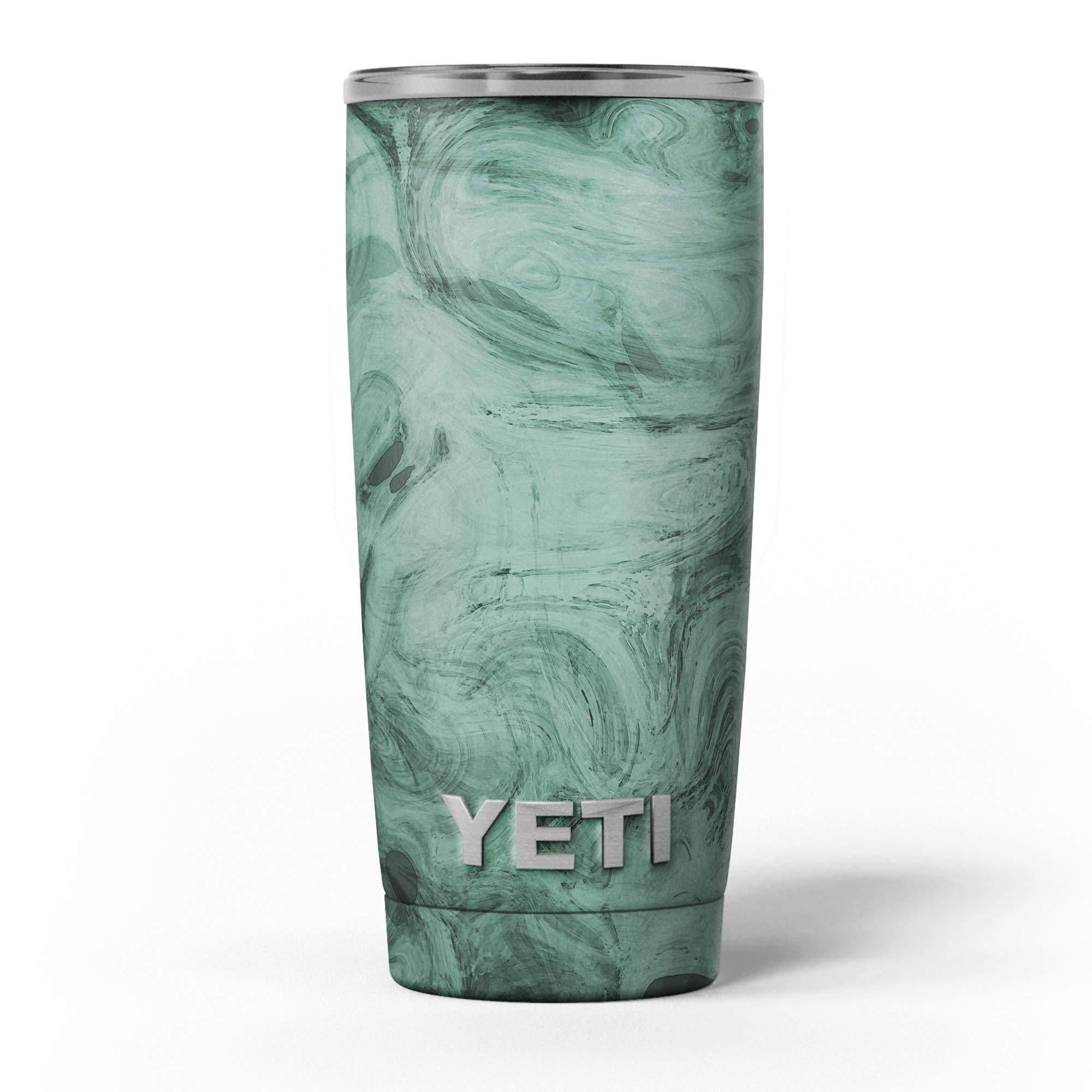 Design Skinz Green Slate Marble Surface V16 - Skin Decal Vinyl Wrap Kit Compatible with The Yeti Rambler Cooler Tumbler Cups