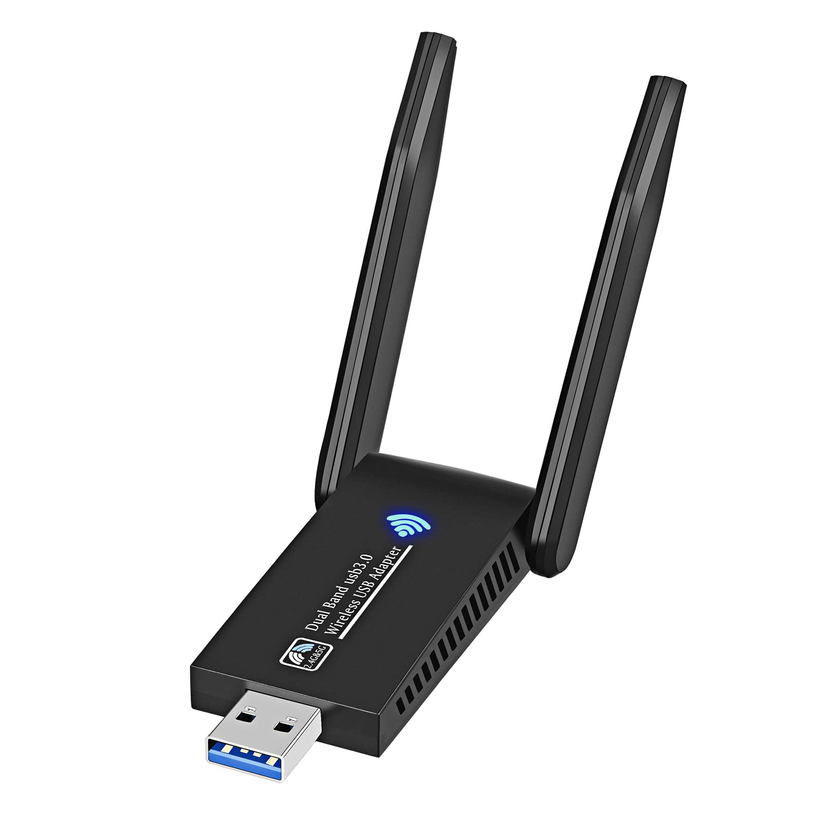 1300Mbps USB WiFi Adapter for PC Dual 5dBi Antenna Wireless Adapter for Desktop Laptop 2.4Ghz/5Ghz Band WiFi dongle Compatible with Windows 10/7/8/8.1/XP/Vista Mac OS 10.9-10.15