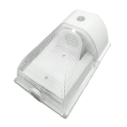 26W 3000LM LED Wall Pack Light, 100-277Vac 5000K Daylight, Photocell Dusk to Dawn Wall Pack, 150-250W MH/HPS Replacement, Outdoor Security Lighting Fixtures, Clear Lens (4-Pack White)