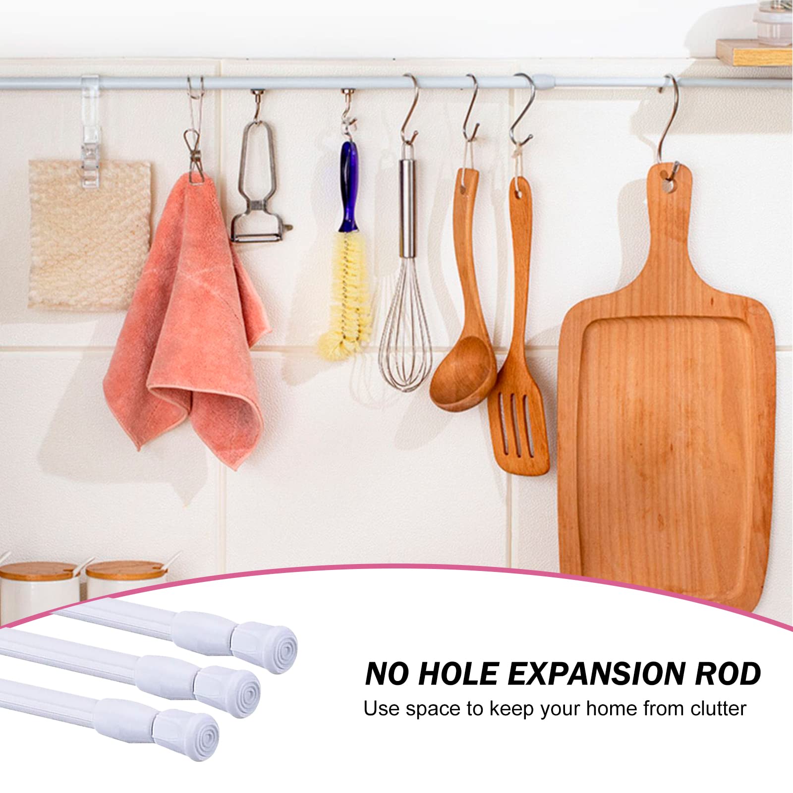 2 Pcs Door Window Security Bars: Adjustable Sliding Door Security Bar, Window Lock Bar Sliding Glass Door Lock, Window Security Bars for Children Home Cupboard Wardrobe Extends from 15.8-27.6 Inches
