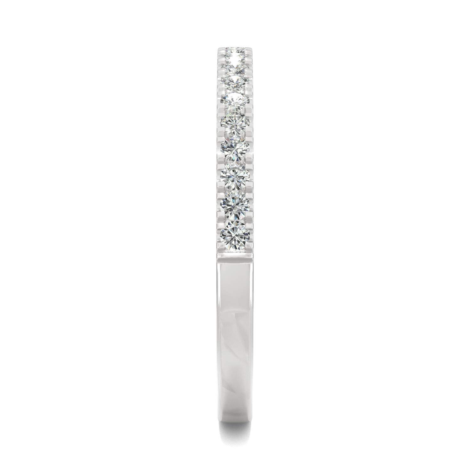 14K White Gold 1.5mm Round Moissanite Wedding Band-size 7 0.29cttw DEW by Charles & Colvard