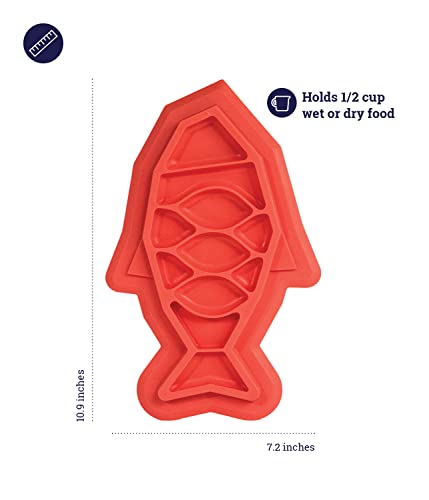 Catstages Fishie Fun Feed Mat - Slow Feeder Cat Bowl