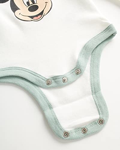 Disney Baby Boys' 3 or 4 Piece Layette Set - Bodysuit, Pants, Hat, Booties - Mickey Mouse, Toy Story, Pooh (0-9M), Size 6-9 Months, Mickey Jade