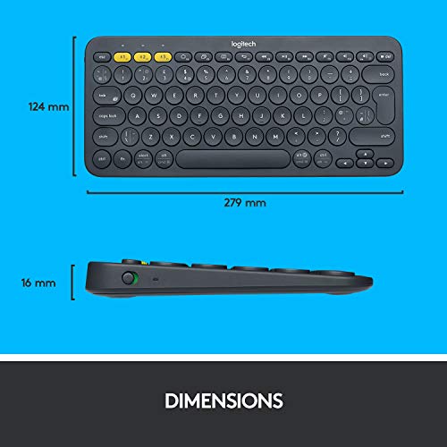 Logitech K380 + M350 Wireless Keyboard and Mouse Combo - Slim Portable Design, Quiet Clicks, Long Battery Life, Bluetooth, Easy-Switch, Windows, Mac, iPadOS, Chrome OS Compatible - Dark Grey