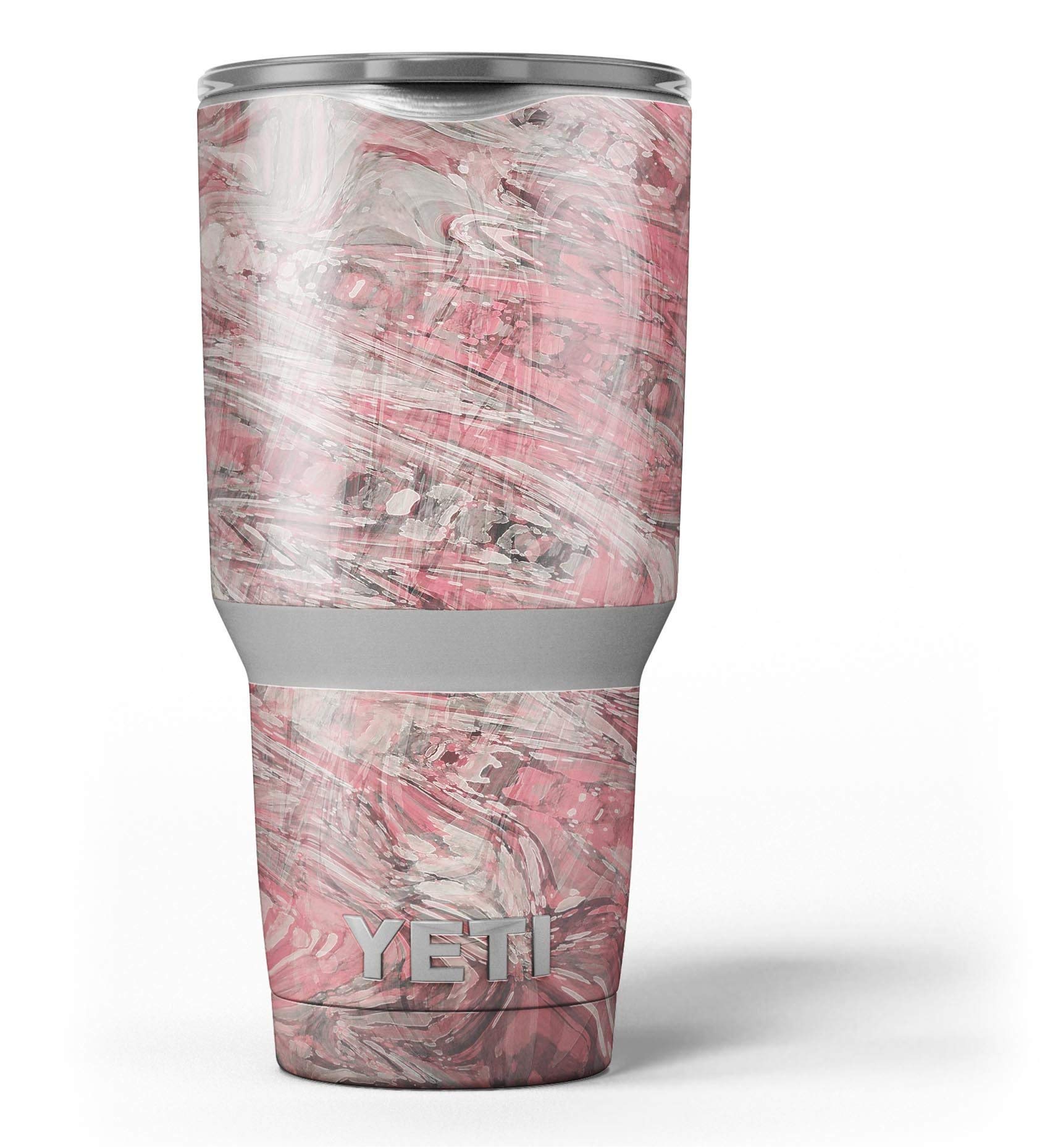 Design Skinz Red Slate Marble Surface V40 - Skin Decal Vinyl Wrap Kit Compatible with The Yeti Rambler Cooler Tumbler Cups