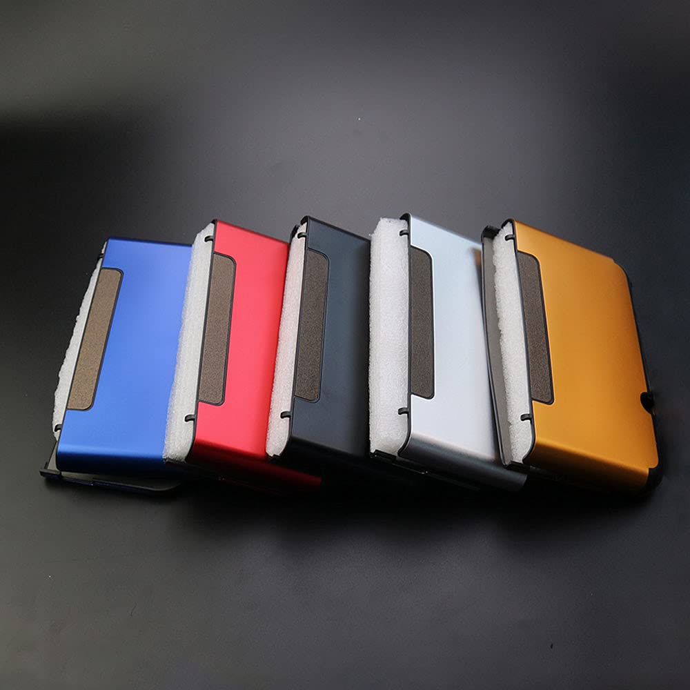 Aluminium Alloy Protective Case Front Back Faceplate Plates Top & Bottom Battery Housing Shell Case Cover Shockproof Hard Shell Skin for New 3DS XL LL Console 2015 - Blue