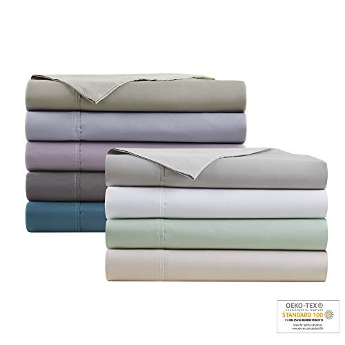 Beautyrest BR 600 TC Cooling Cotton Blend Solid Sheet 16 Inch Deep Pocket Hypoallergenic, All Season, Soft Bedding-Set, Matching Pillow Case, Queen, White 4 Piece,BR20-0987