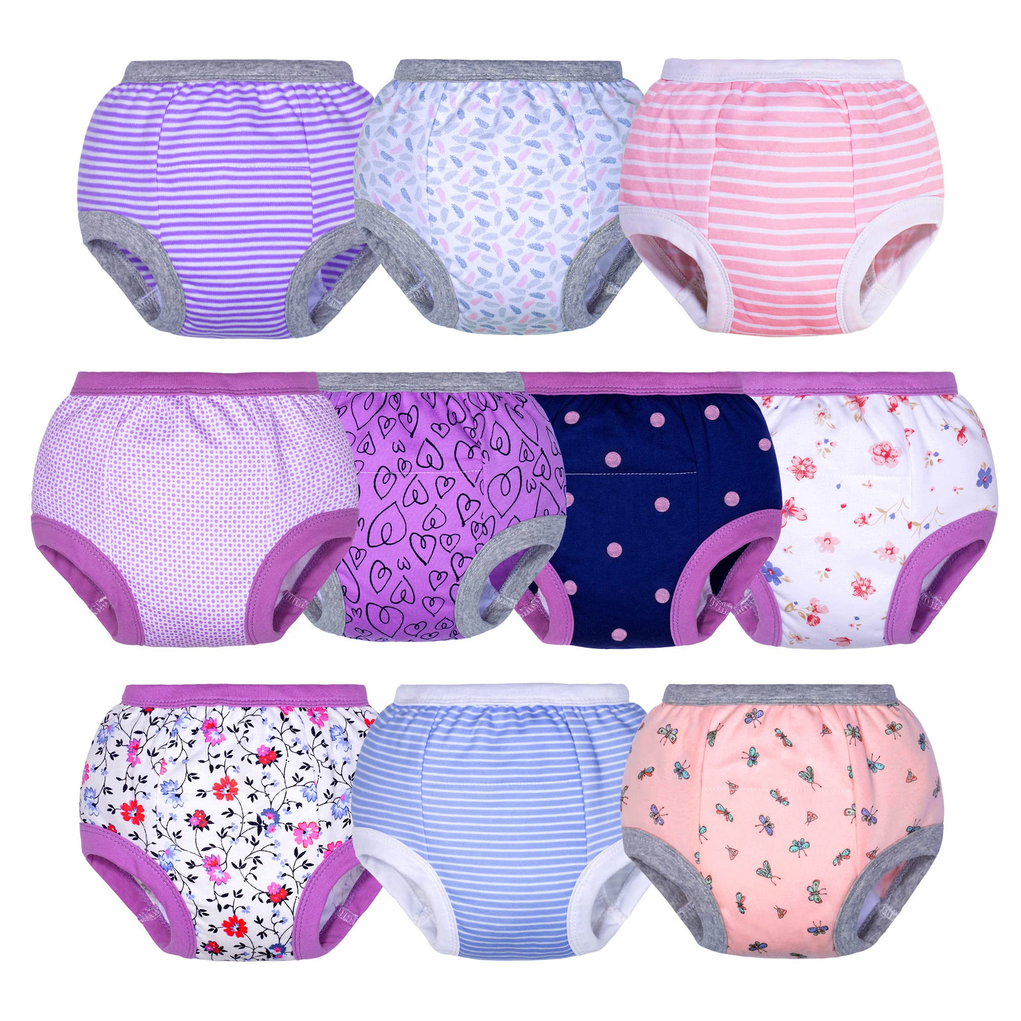 BIG ELEPHANT Toddler Potty Training Underwear - Baby Boys Cotton Toilet Training Pants 10 Pack, 3T