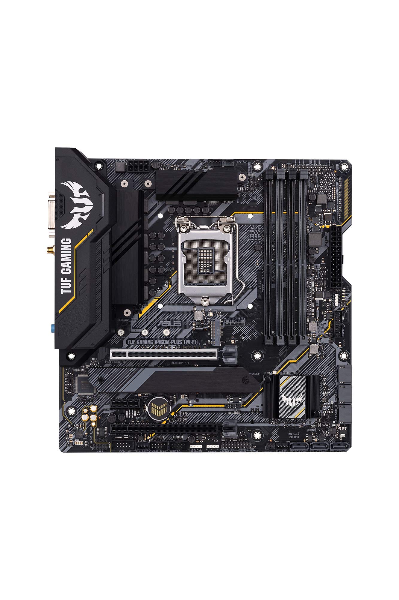 ASUS TUF Gaming B460M-Plus WiFi 6 LGA1200 (Intel® 10th Gen) Micro ATX Gaming Motherboard (Intel® 1Gb LAN, USB 3.2 gen 1 Front Panel Connector, addressable Gen 2 RGB Header, Aura Sync)