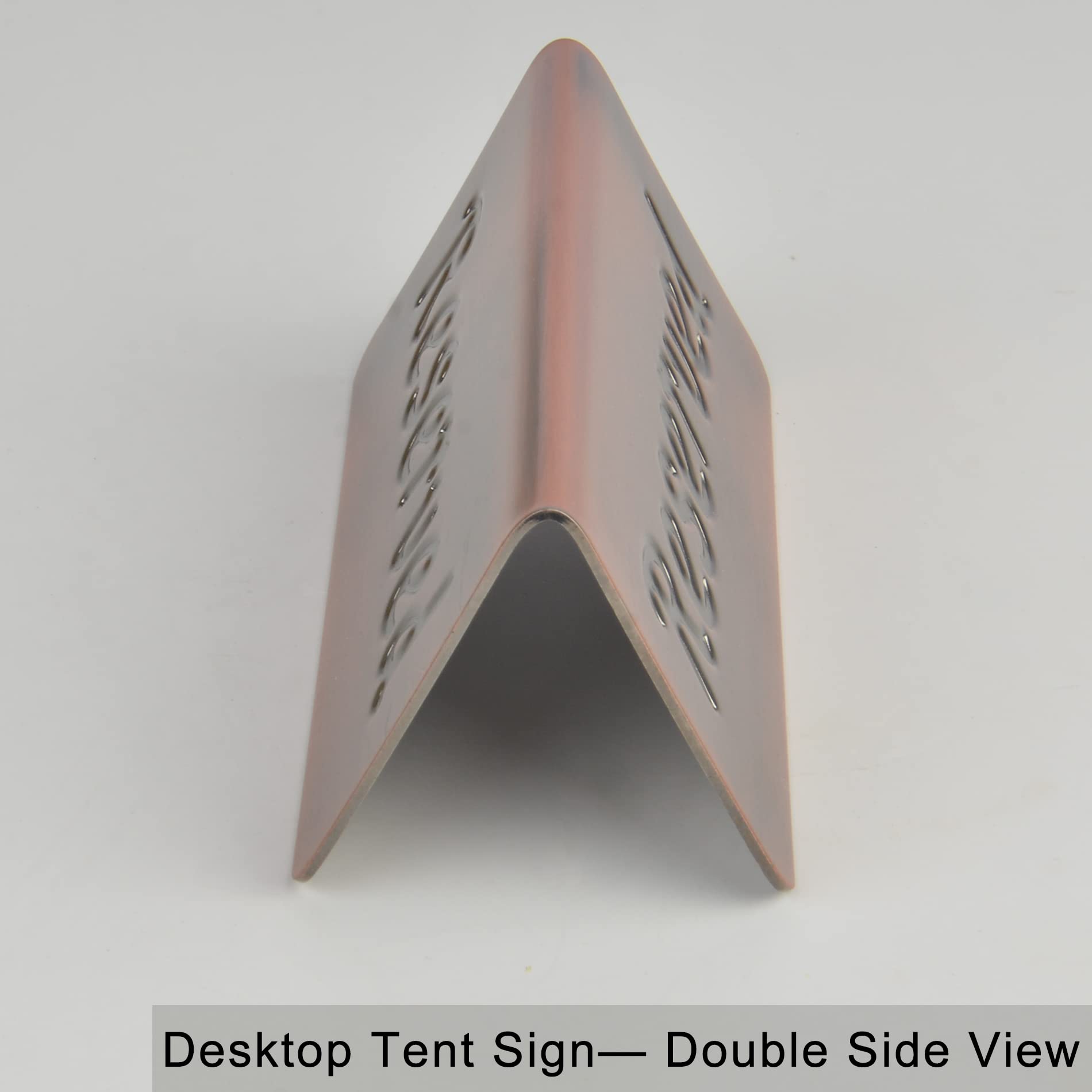 2 Pack Small Reserved Table Signs for Restaurants,Dinner Parties,Banquets,Events,Stainless Steel Table Tent Place Signs,10 Year’s Use,Etched Design,Double Sided View,4.7x1.9 In,(Vintage Red)